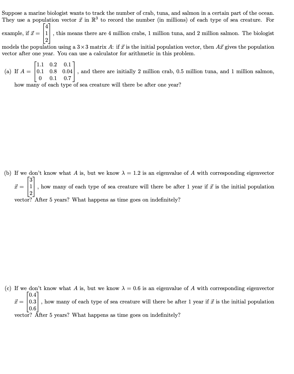 Solved Using Linear Algebra, can you provide a correct | Chegg.com