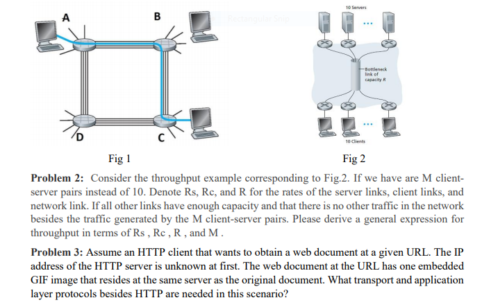 Solved 10 Server Bottleneck capacity R 0 Clients Fig 1 Fig 2 | Chegg.com