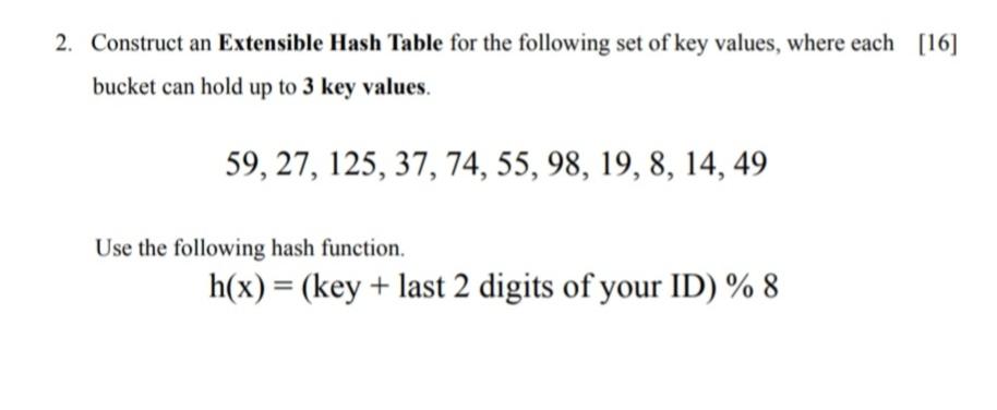 Solved last two Digit of my Id Is : 28 Answer this question | Chegg.com