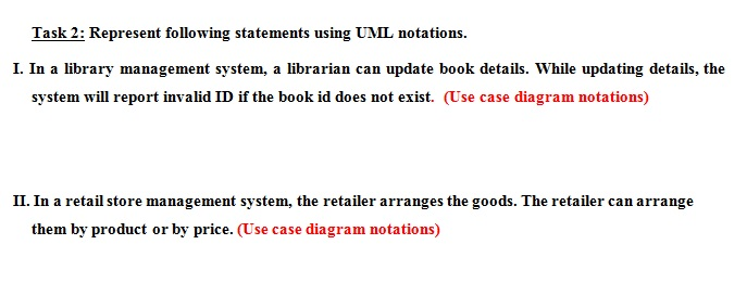 Solved Task 2: Represent following statements using UML | Chegg.com