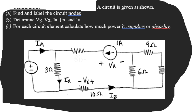 Solved A circuit is given as shown. (a) Find and label the | Chegg.com
