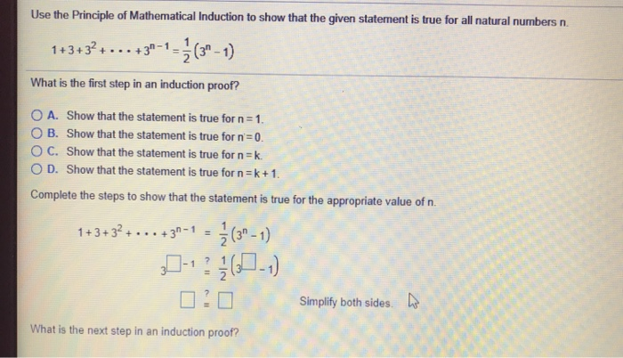 Solved Use the Principle of Mathematical Induction to show | Chegg.com