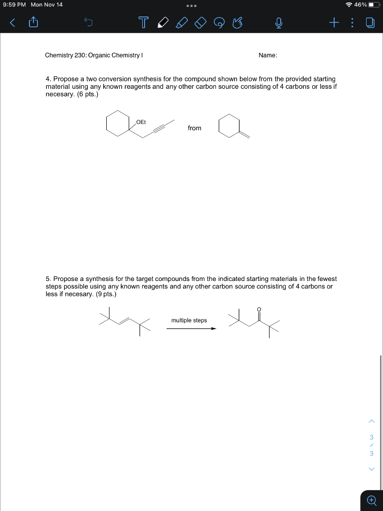 Solved 4. Propose a two conversion synthesis for the | Chegg.com Solved 4. Propose a two conversion synthesis for the | Chegg.com