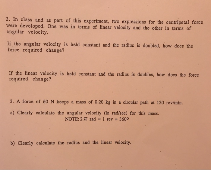 Linear And Angular Velocity Assignment