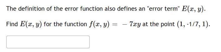 Solved The definition of the error function also defines an | Chegg.com