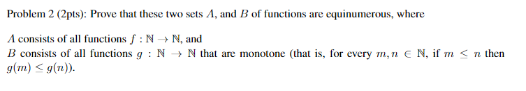 Solved Problem 2 (2pts): Prove that these two sets A, and B | Chegg.com