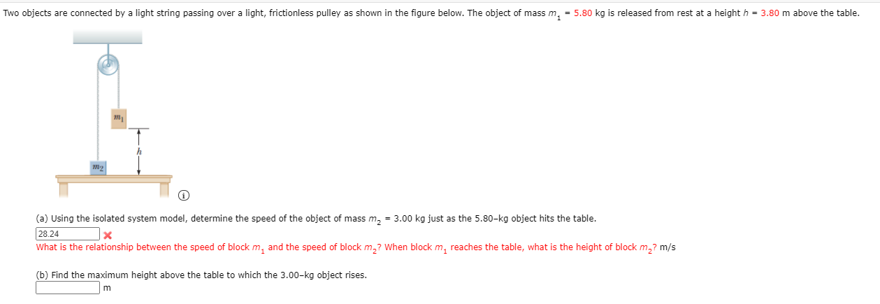 Solved Two objects are connected by a light string passing | Chegg.com