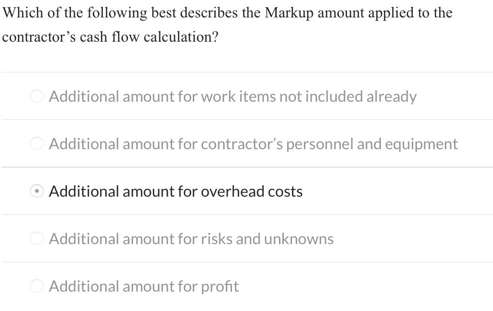 Solved Which of the following best describes the Markup | Chegg.com