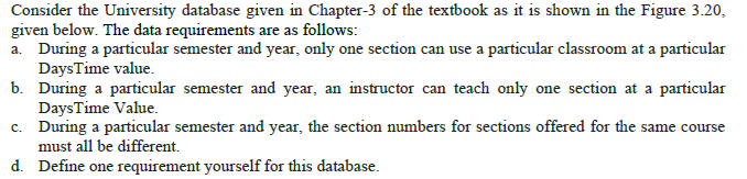 Solved Consider the University database given in Chapter-3 | Chegg.com