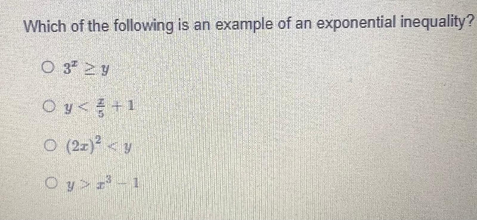Solved Which of the following is an example of an | Chegg.com