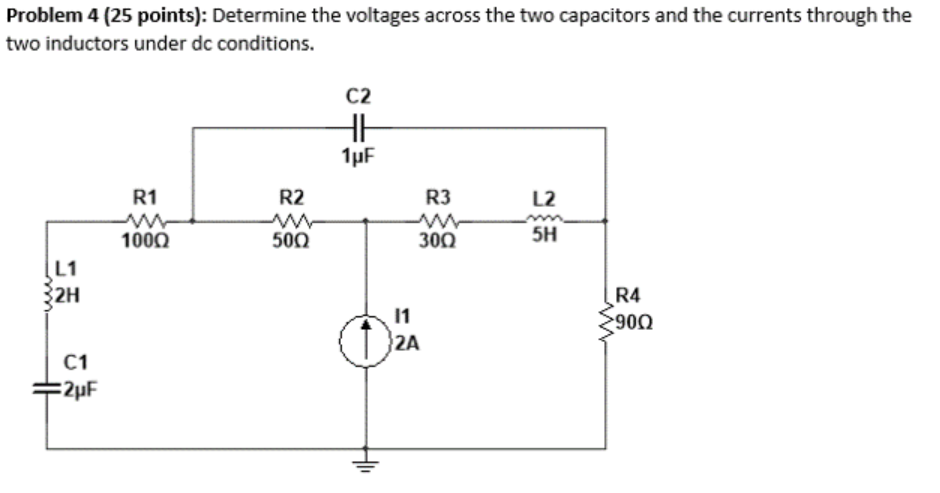 Solved Problem 4 ( 25 points): Determine the voltages across | Chegg.com