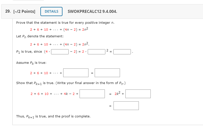 Solved 29. [-/2 Points] DETAILS SWOKPRECALC12 9.4.004. Prove | Chegg.com