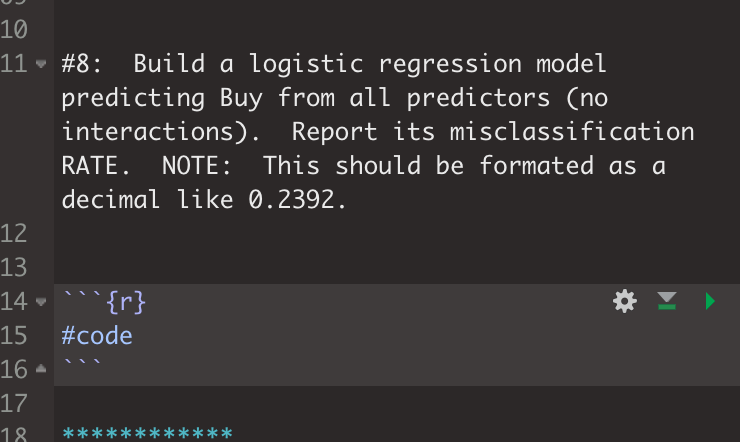 10 11 - #8: Build a logistic regression model | Chegg.com