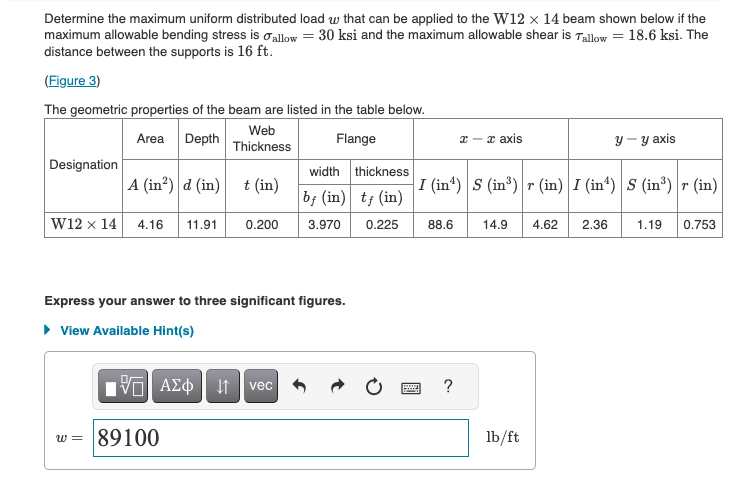 Solved Determine the maximum uniform distributed load w that | Chegg.com