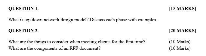 Solved QUESTION 1. [15 MARKS] What is top down network | Chegg.com