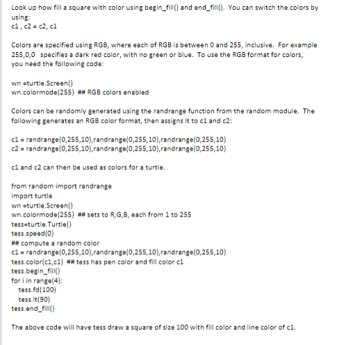 Write code using the turtle module and the random | Chegg.com