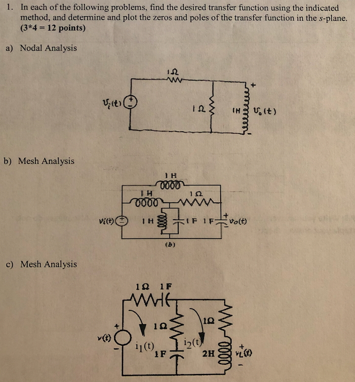 Solved 1. In each of the following problems, find the | Chegg.com