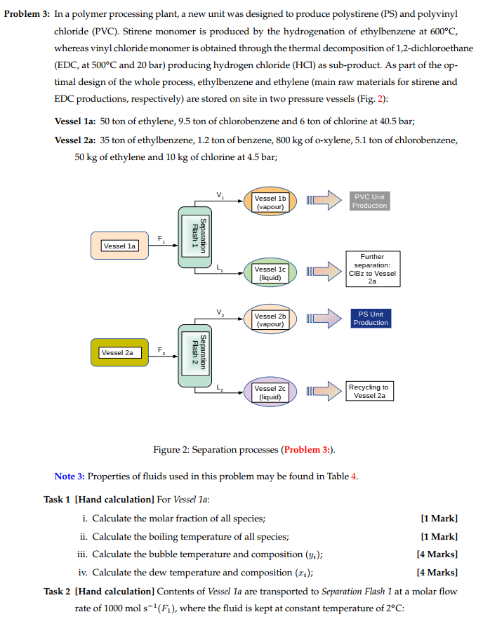 Solved Problem 3: In a polymer processing plant, a new unit | Chegg.com