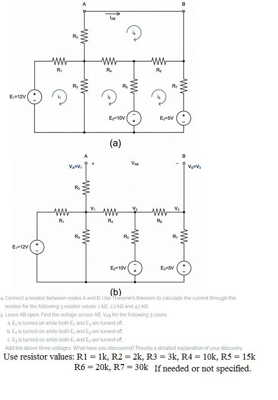 Solved (a) (b) 4 Connect a resistor between nodes A and B | Chegg.com