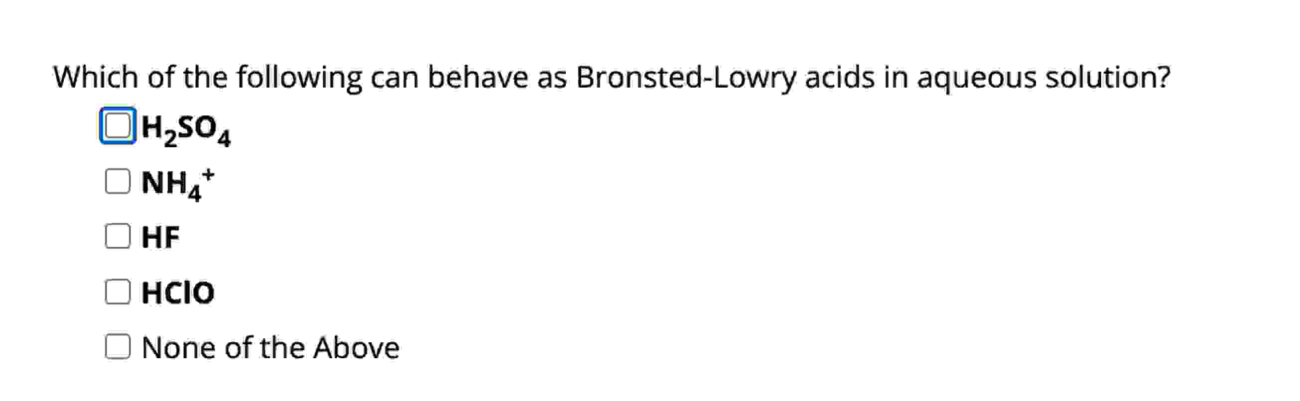 Solved Which of the following can behave as Bronsted-Lowry | Chegg.com