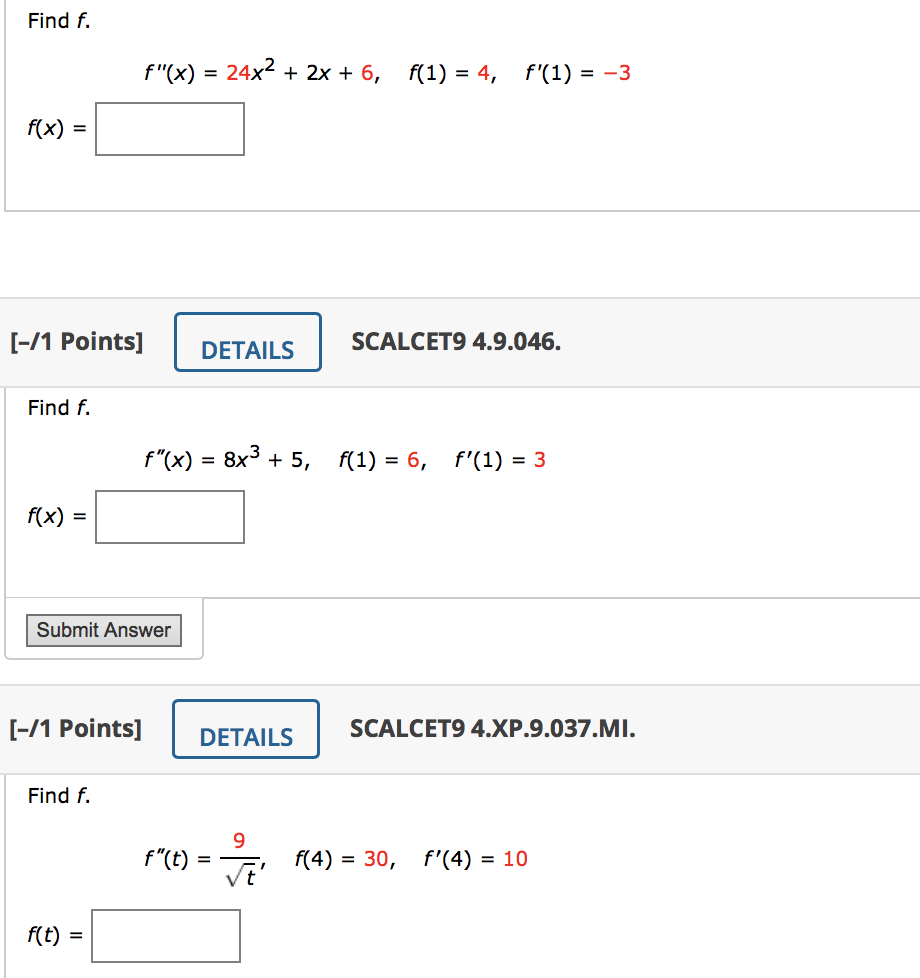 Solved Find f. f Solved Find f. f