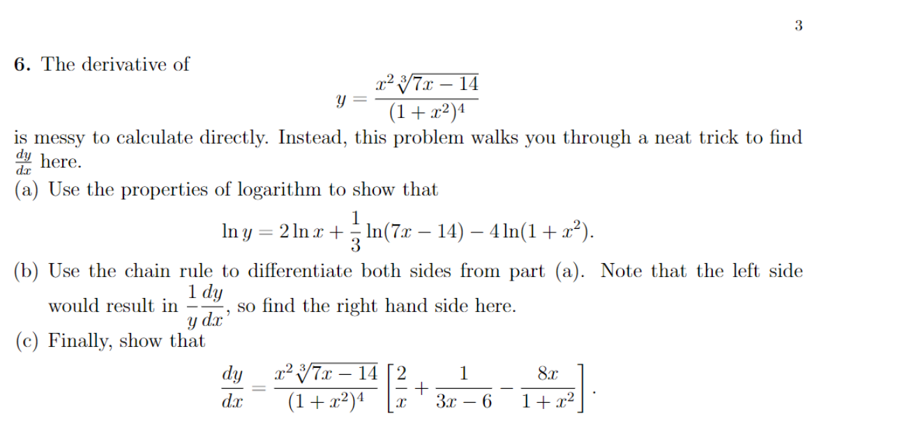 Solved co 6. The derivative of _ 22 37. – 14 Y = (1 + x2)4 | Chegg.com