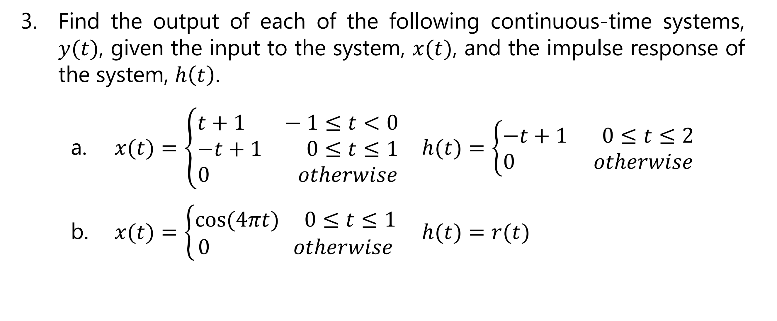 Solved Find the output of each of the following | Chegg.com