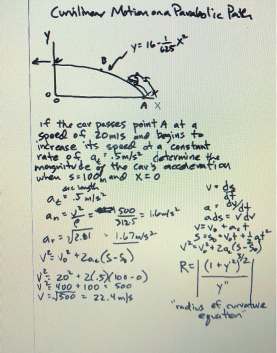 Solved Curvilinear Motion on an equation. (Reference | Chegg.com