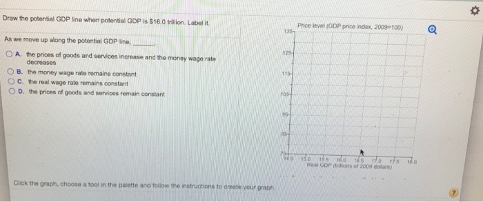 Solved Draw the potential GDP line when potential GOP is | Chegg.com