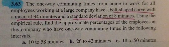 Solved 3.63 The one-way commuting times from home to work | Chegg.com