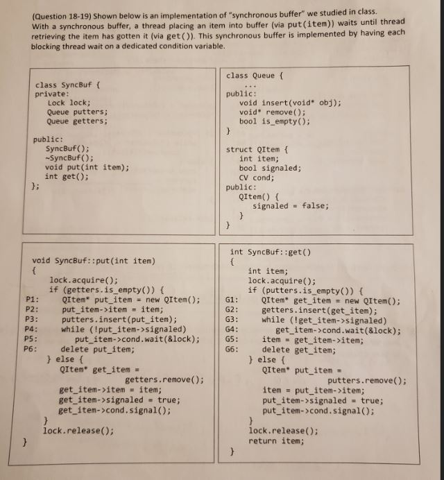 (Question 18-19) Shown below is an implementation of | Chegg.com