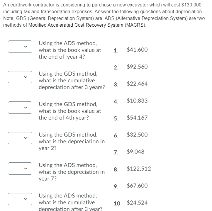An earthwork contractor is considering to purchase a | Chegg.com