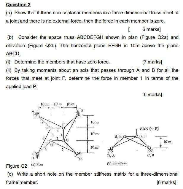 Solved Question 2 (a) Show that if three non-coplanar | Chegg.com