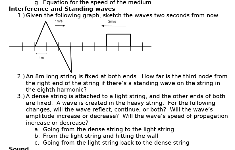 Solved g. Equation for the speed of the medium Interference | Chegg.com