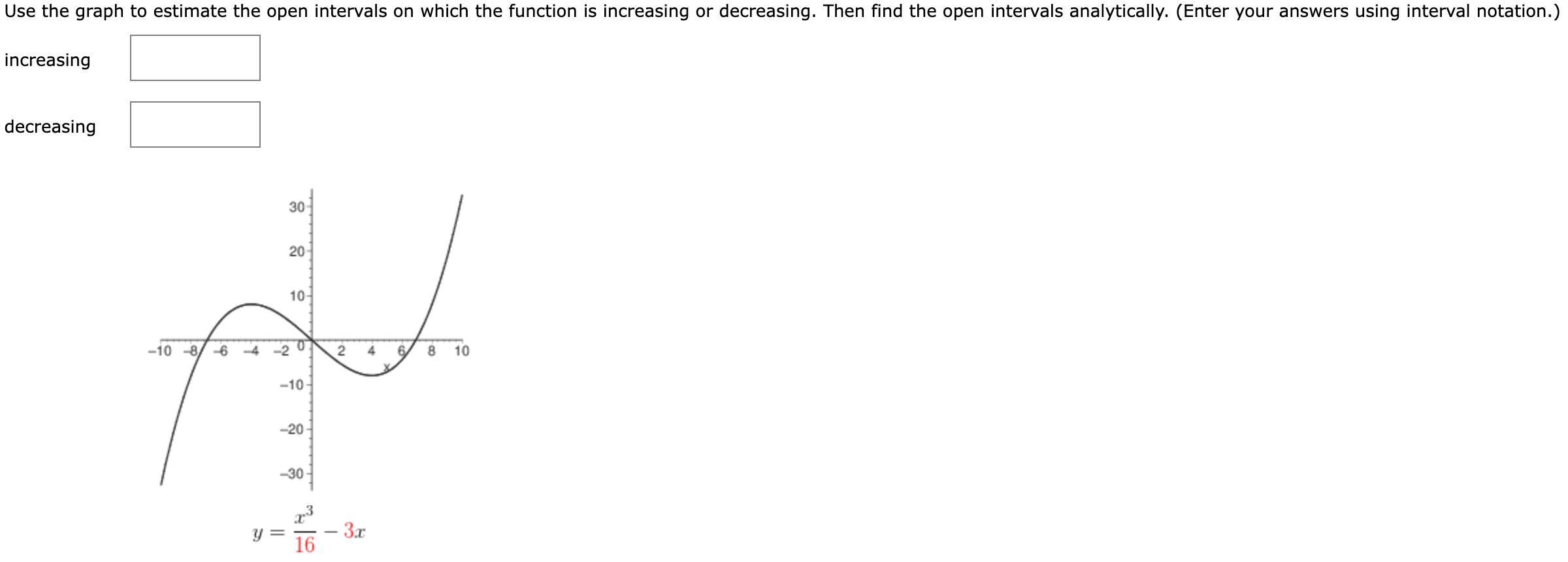Solved Use the graph to estimate the open intervals on which | Chegg.com