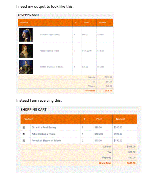 Solved Hello! What can I do to display the images | Chegg.com