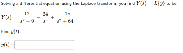 Solved Solving a differential equation using the Laplace | Chegg.com