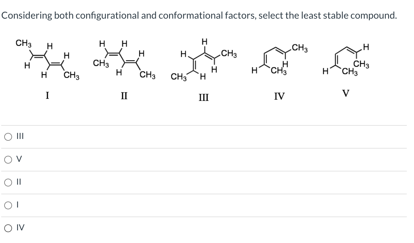 Solved Considering both configurational and conformational | Chegg.com