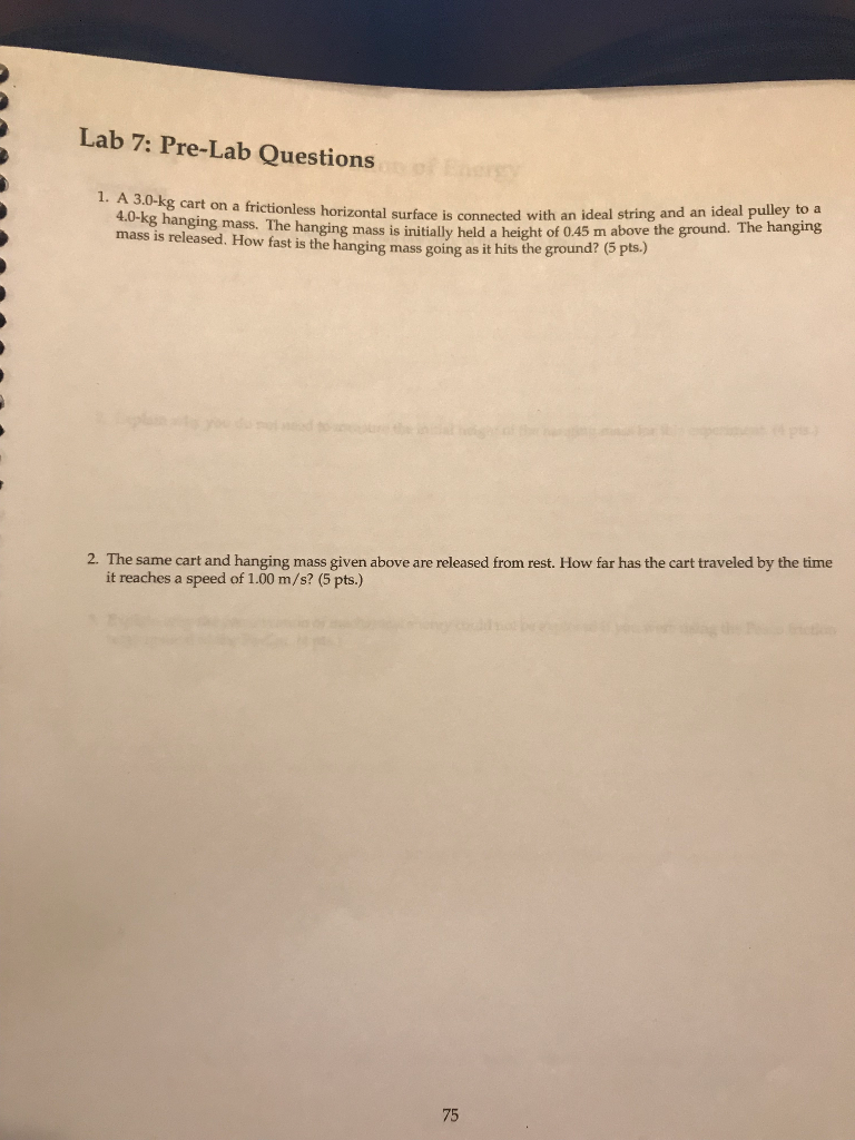 Solved Lab 7: Pre-Lab Questions 1. A 30-kg cart on a A | Chegg.com