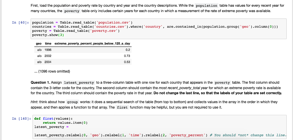 First, load the population and poverty rate by | Chegg.com