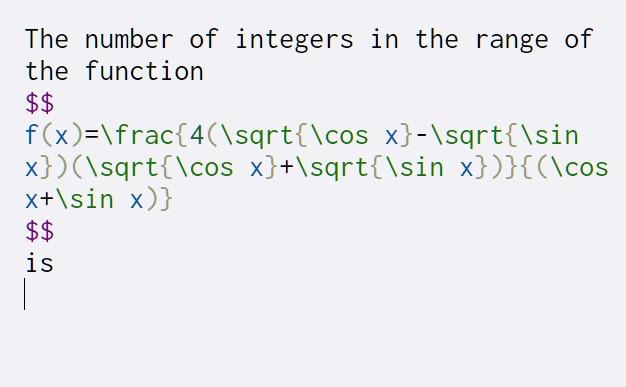 Solved The number of integers in the range of the function | Chegg.com