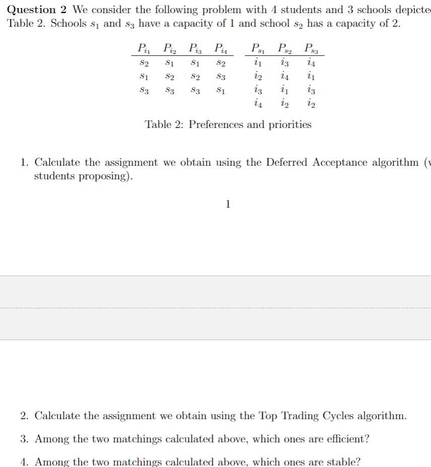 Solved Question 2 We consider the following problem with 4 | Chegg.com