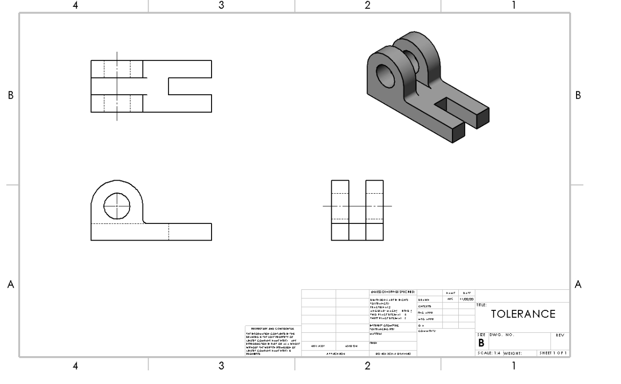 Solved Create a drawing file with a Front, Top, Right | Chegg.com