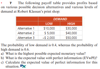 Solved 1 Given the following conditional value table, deter- | Chegg.com