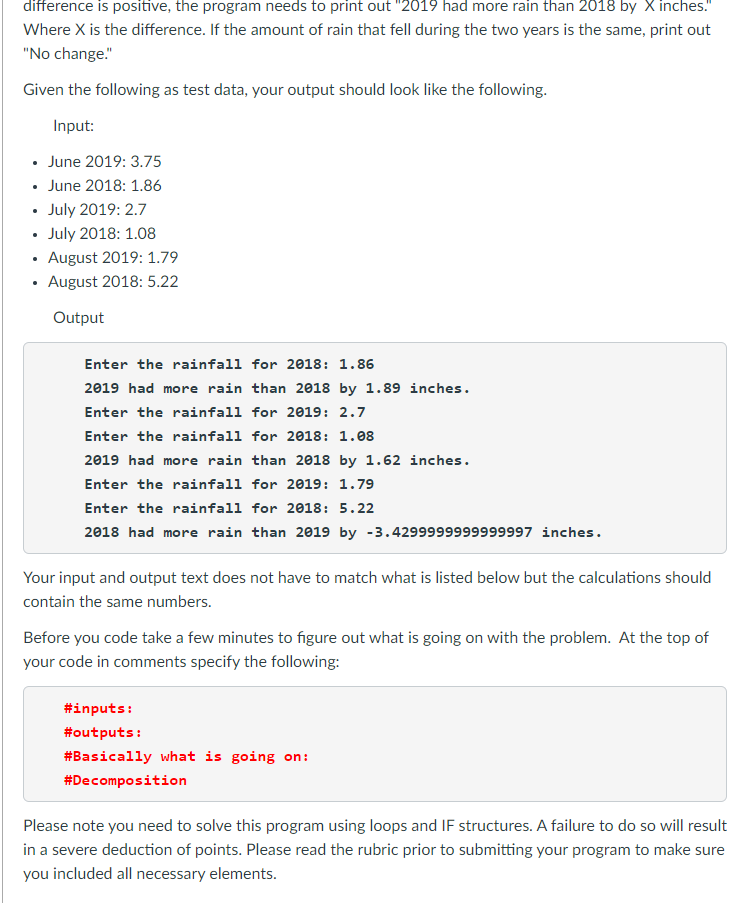 Solved Write a program in Python that will examine how much | Chegg.com