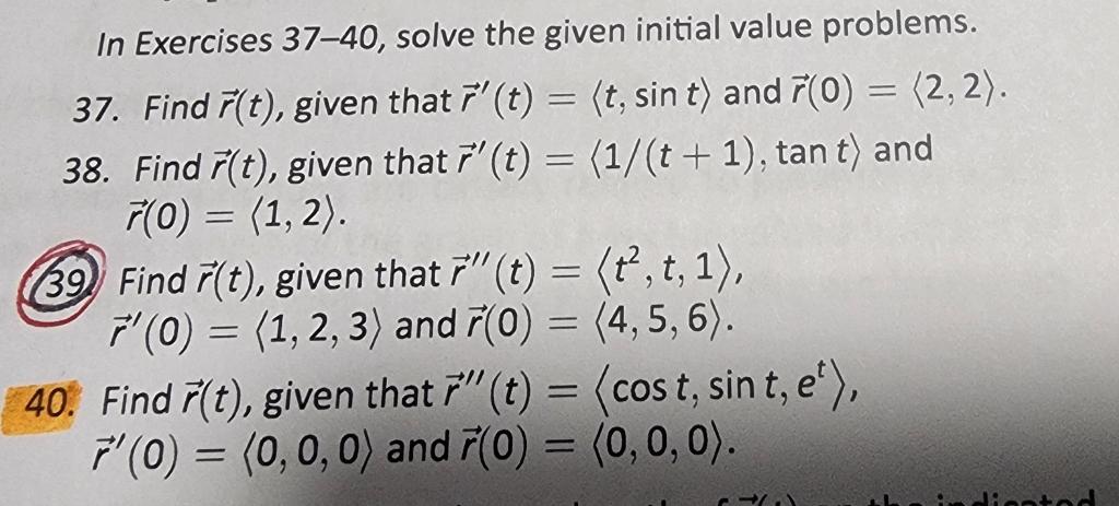 Solved In Exercises 37-40, solve the given initial value | Chegg.com
