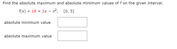 Solved Find the absolute maximum and absolute minimum values | Chegg.com