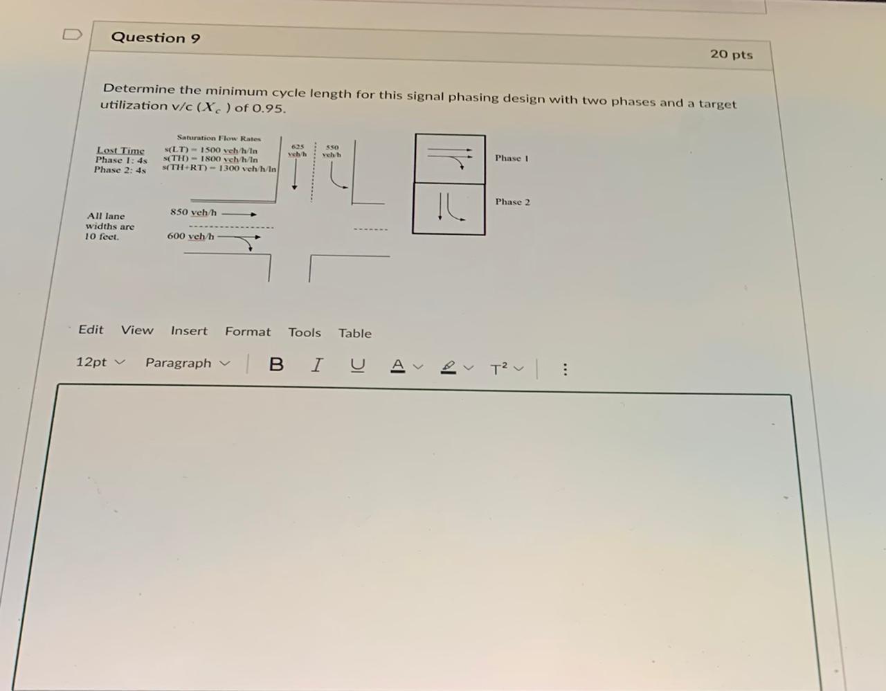 Solved Question 9 20 pts Determine the minimum cycle length | Chegg.com