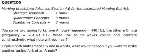 Solved You strike two tuning forks, one A note (frequency = | Chegg.com