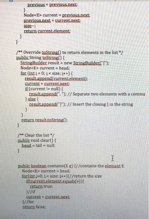 public class MyLinkedList extends MyAbstractList | Chegg.com